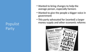 Populism Guided Notes - US History (FL). | PPT