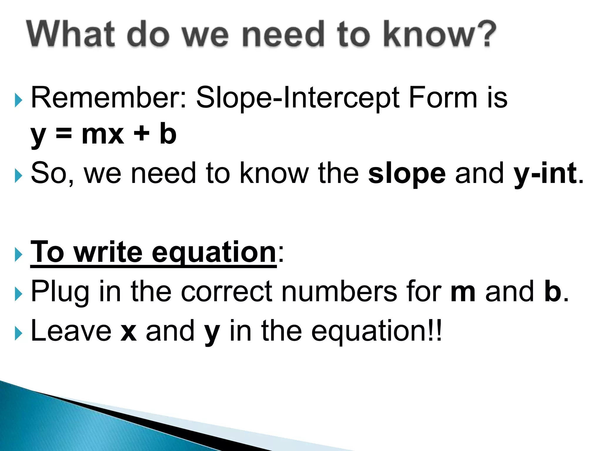 2 5 writing eqns in slope-intercept form | PPTX