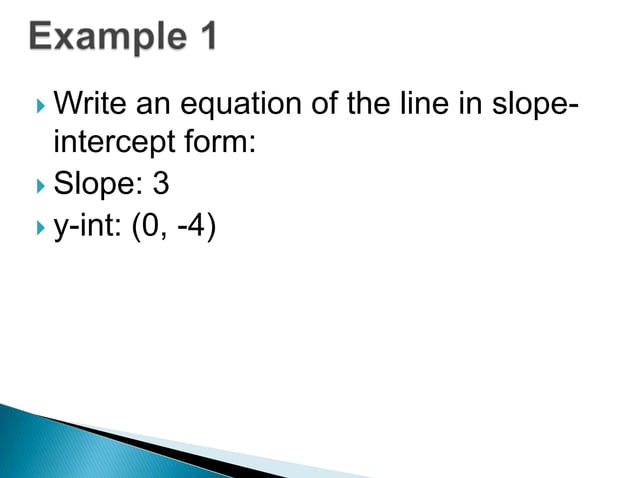 2 5 writing eqns in slope-intercept form | PPT