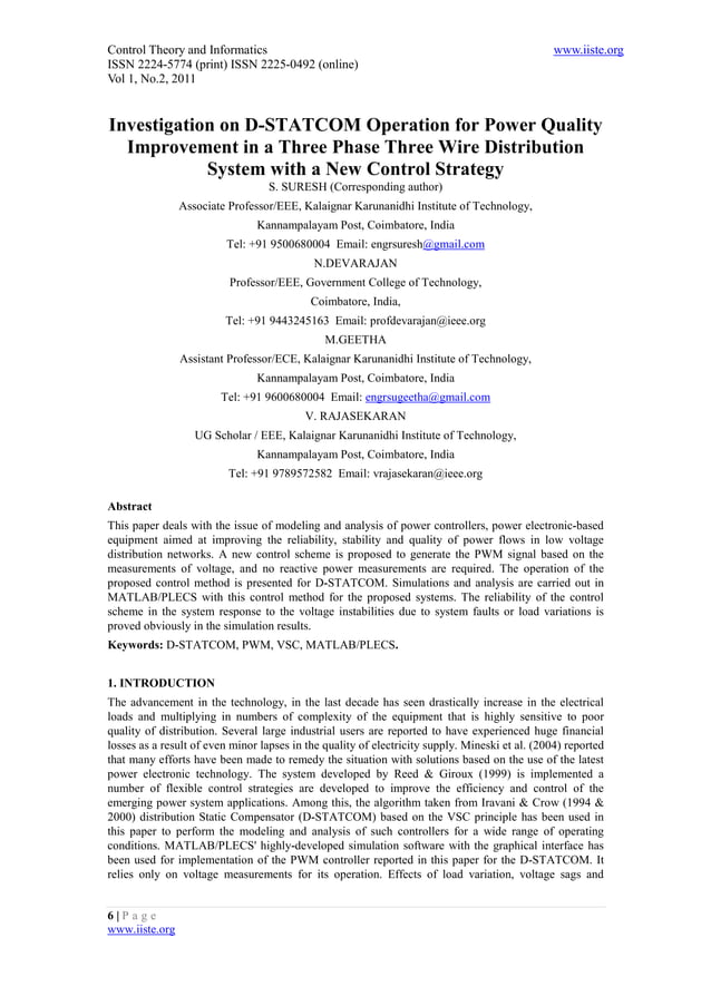 2.[6 13]investigation on d-statcom operation for power quality improvement in a three phase ...