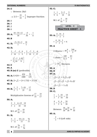 6TH-ADV-CH01-RATIONAL NUMBERS | PDF