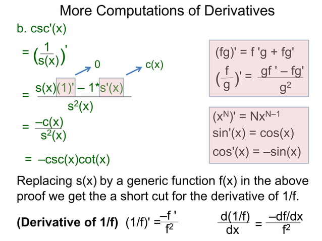 2.6 more computations of derivatives | PPT