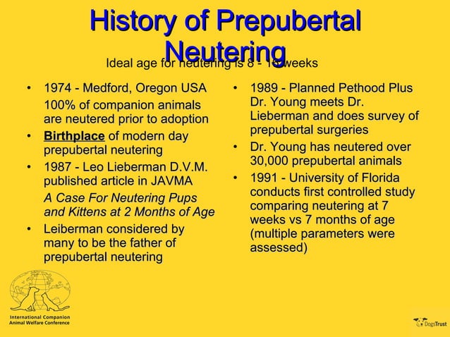 Prepubertal (Early Age) Neutering is the Surgery of Choice - Jeffrey ...
