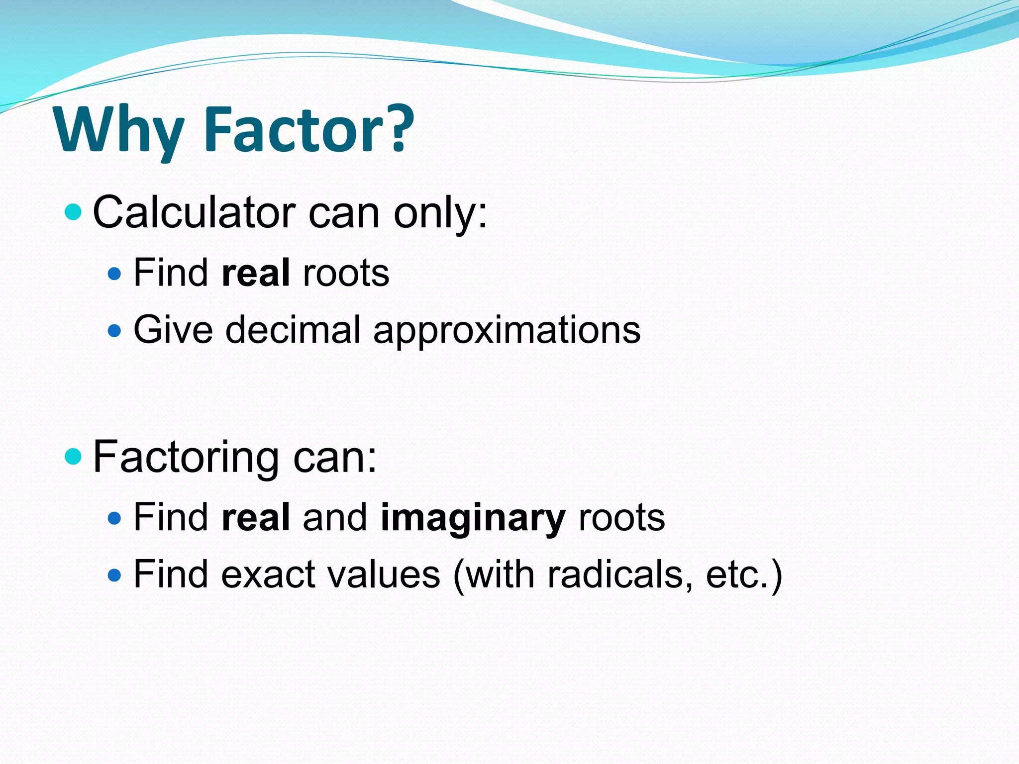 2 6 solving polynomial equations by factoring | PPT