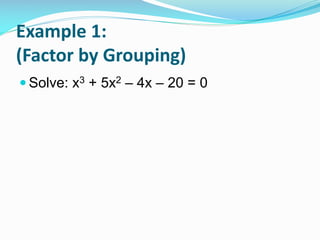 2 6 solving polynomial equations by factoring | PPT