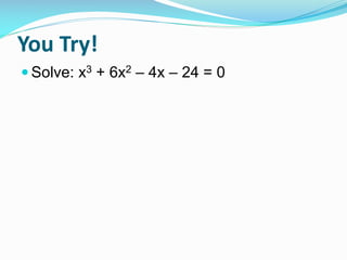 2 6 solving polynomial equations by factoring | PPT