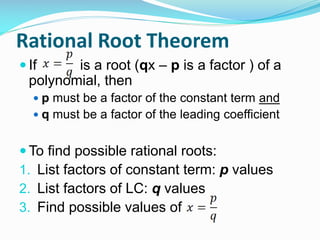 2 6 solving polynomial equations by factoring | PPTX