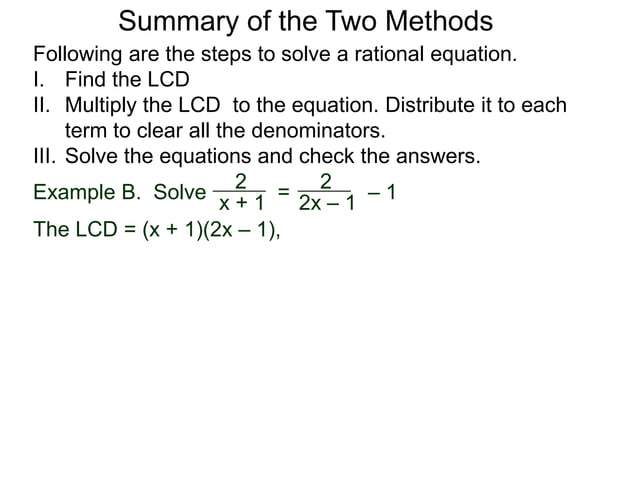 2 7 summary of usage of lcm | PPT
