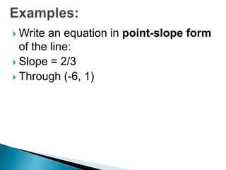 2 6 writing equations in point-slope form | PPTX | Geology | Science