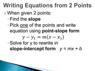 2 6 writing equations in point-slope form | PPT