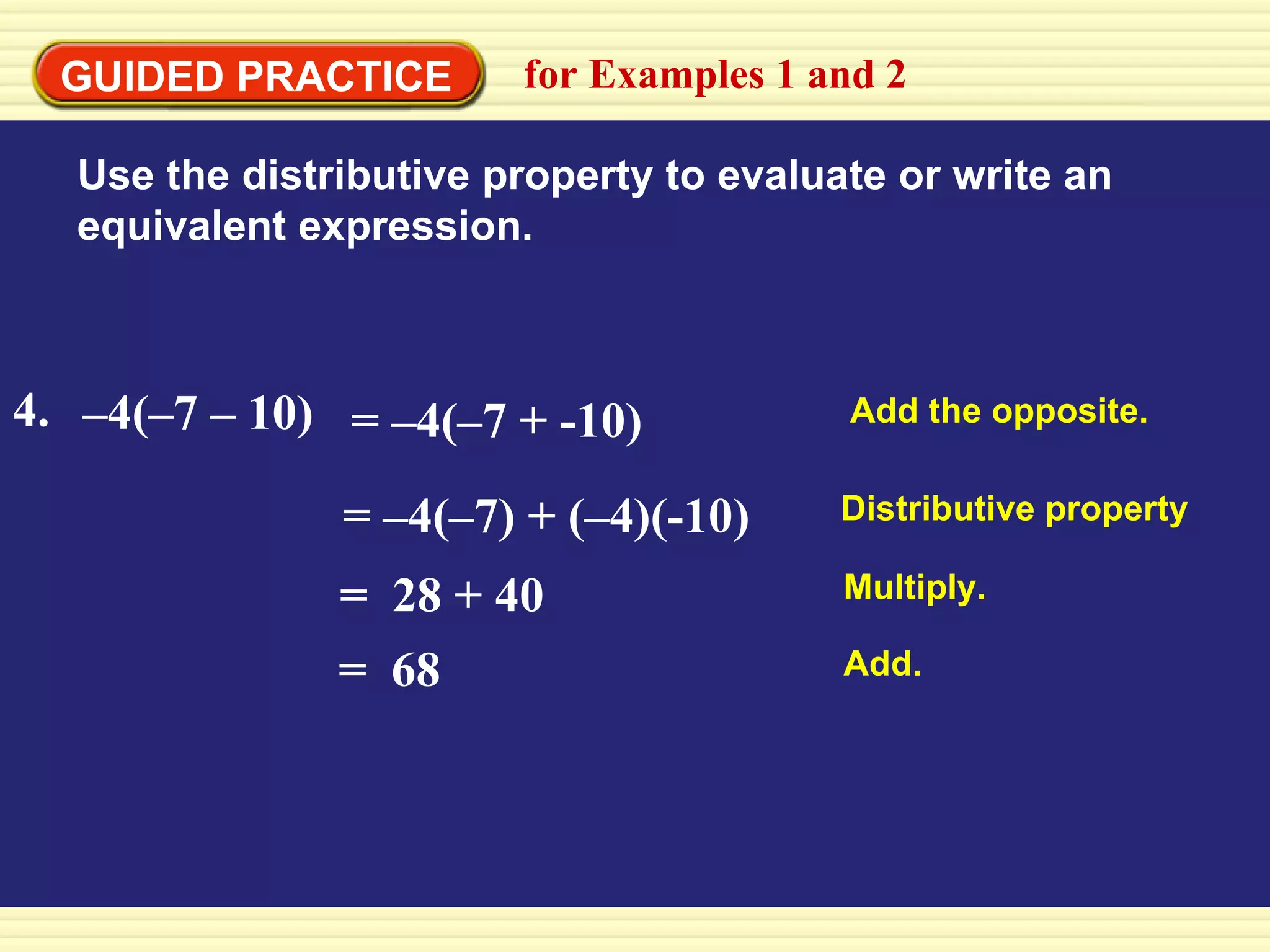 2.7 distributive property day 3 | PPT