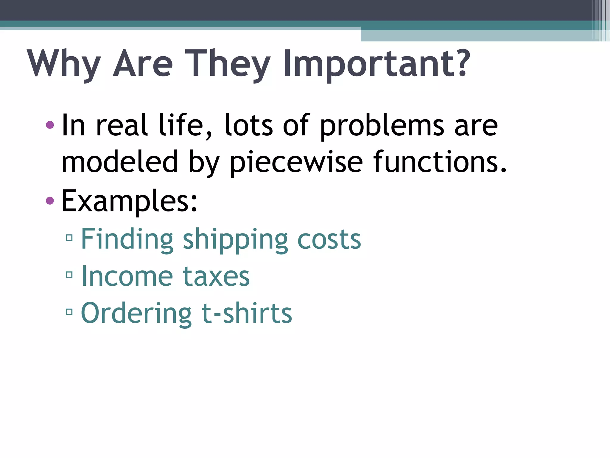 2.7 Piecewise Functions | PPT