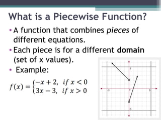 2.7 Piecewise Functions | PPT