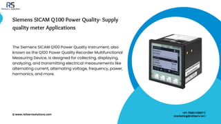 Ensuring Power Reliability with Siemens SICAM Q100 Power Quality ...