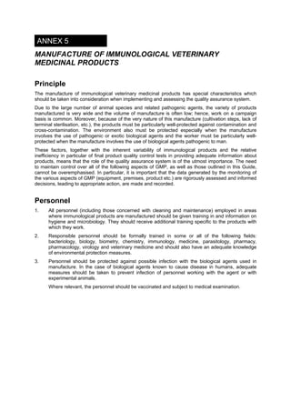 GMP EU annex 4 | PDF