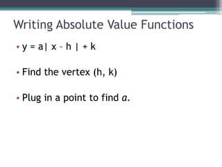 2.8 Absolute Value Functions | PPT