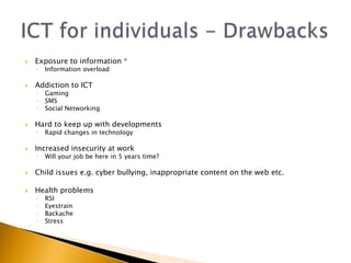 2.9 The consequences of the use of ict | PPTX | Internet | Computing