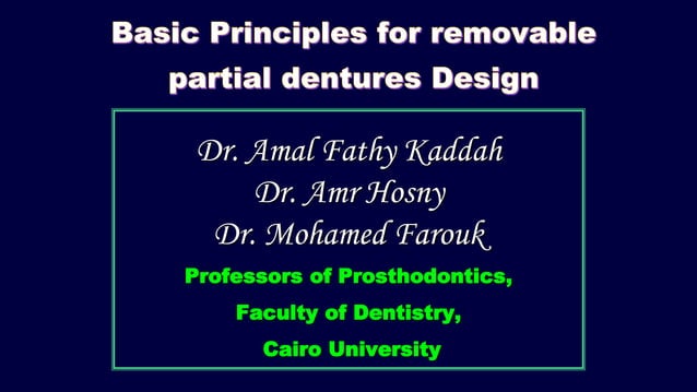 2- a. Basic principles for designing the removable partial denture ...