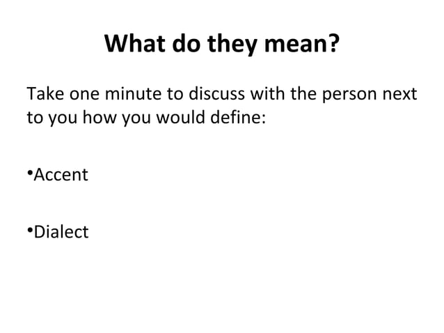 Accent and dialect | PPT