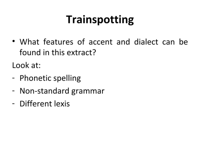 Accent and dialect | PPT