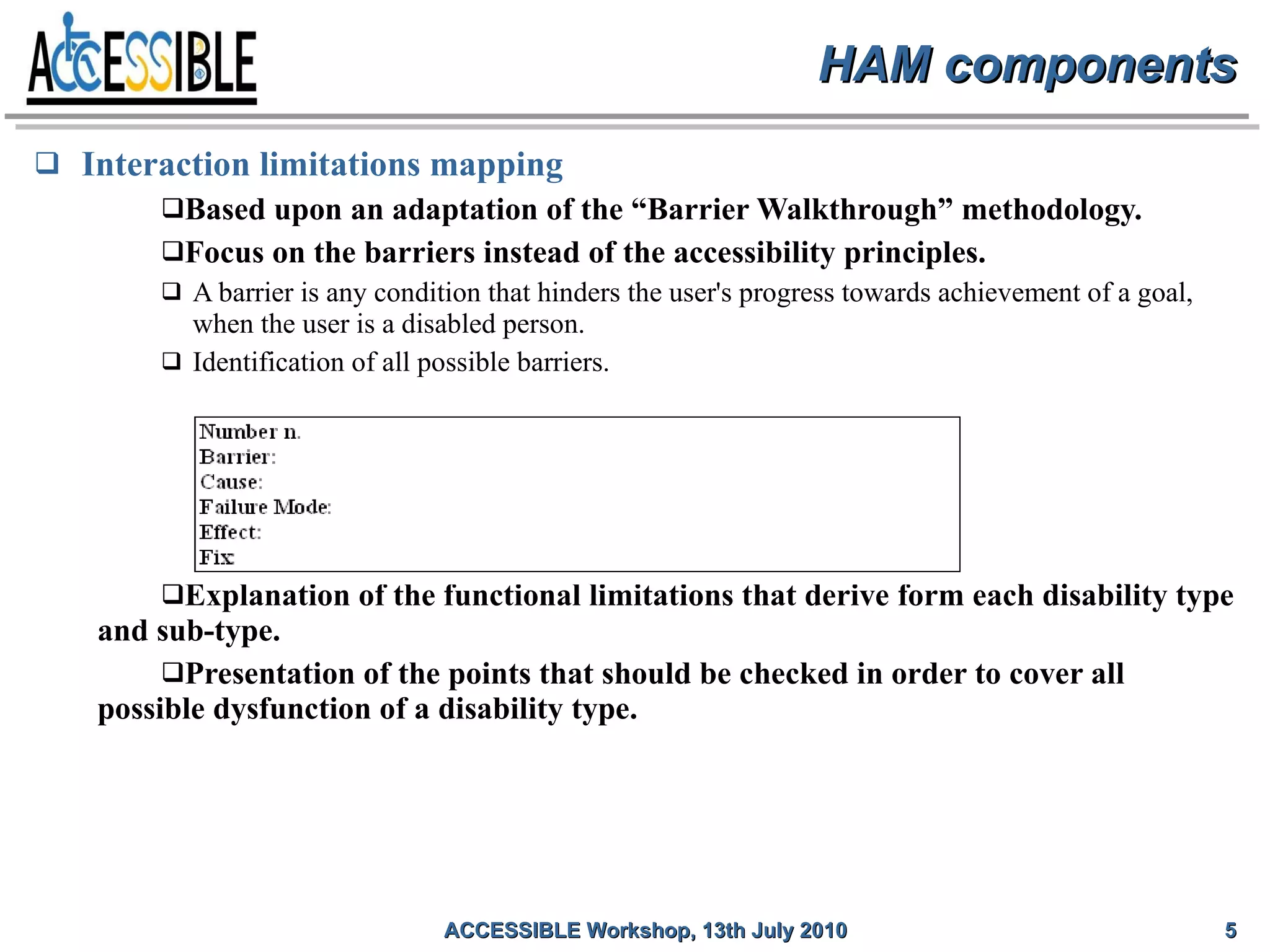 ACCESSIBLE Harmonized Methodology | PPT