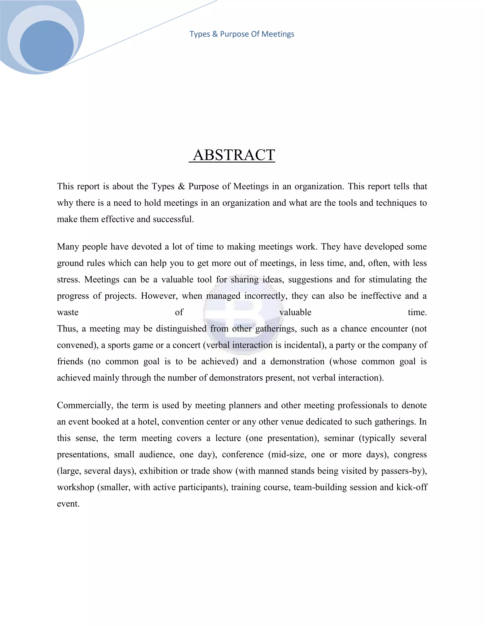 Effective Meetings (Assignment) | DOCX