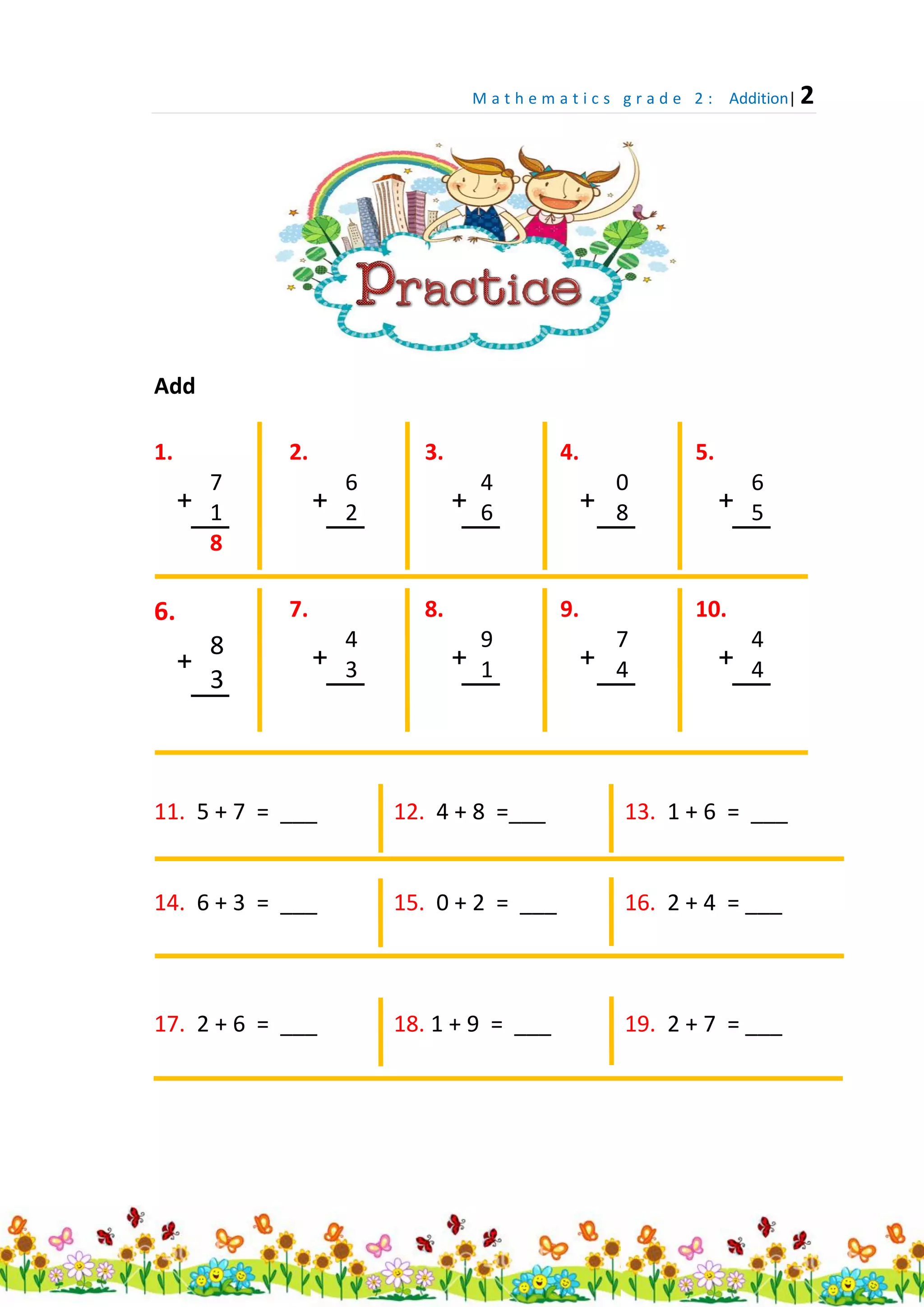 Math-Eng grade 2 addition | PDF