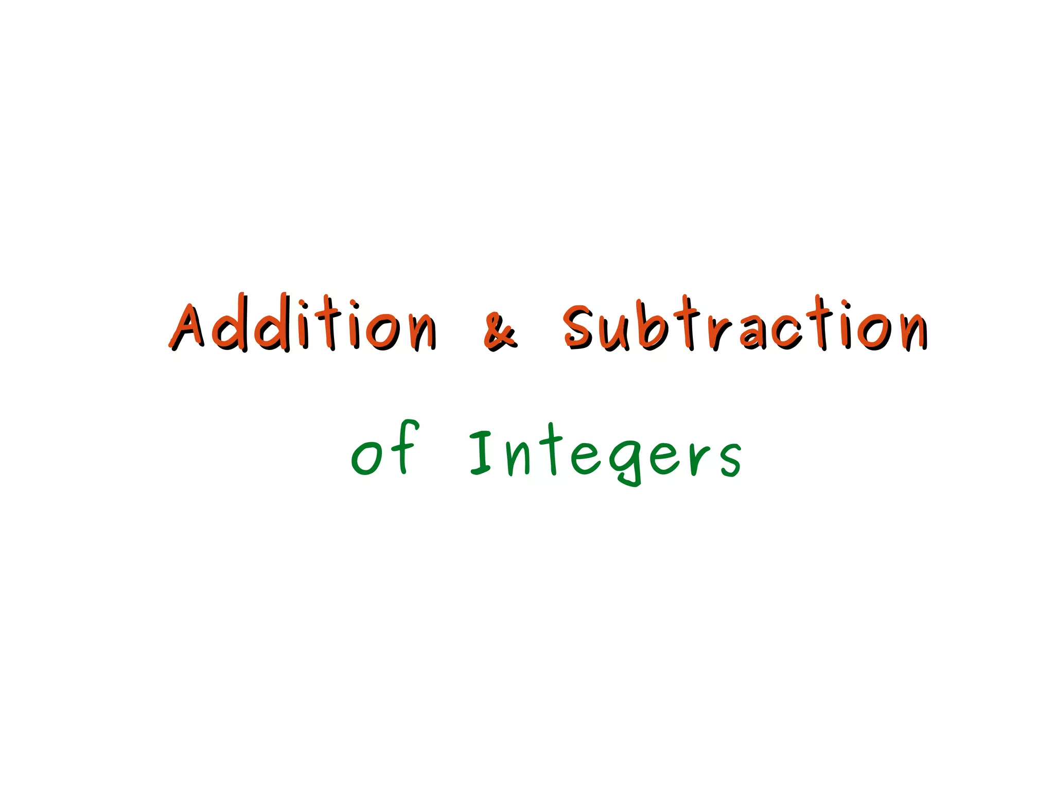 Addition & Subtraction of Integers | ODP