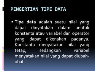 2.1 adp tipe data dan operator | PPT