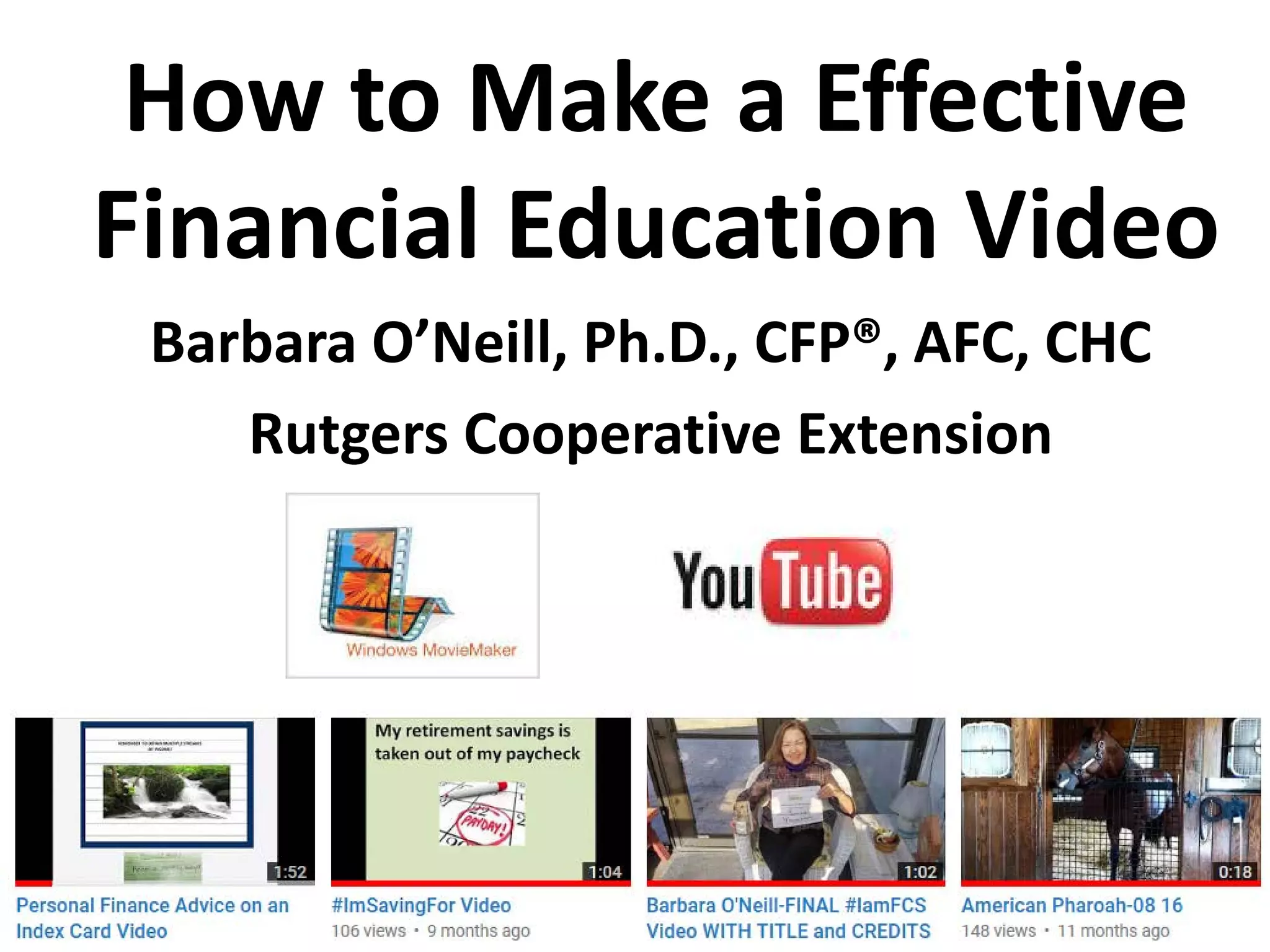 How to Make a Financial Education Video | PDF