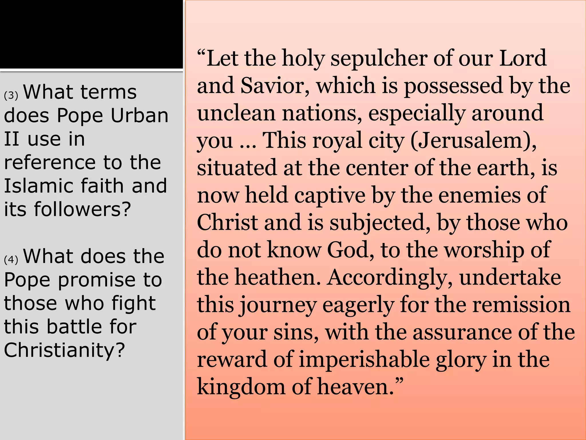 Africa and Islam: Part 3 - The Crusades | PPTX | Christianity ...