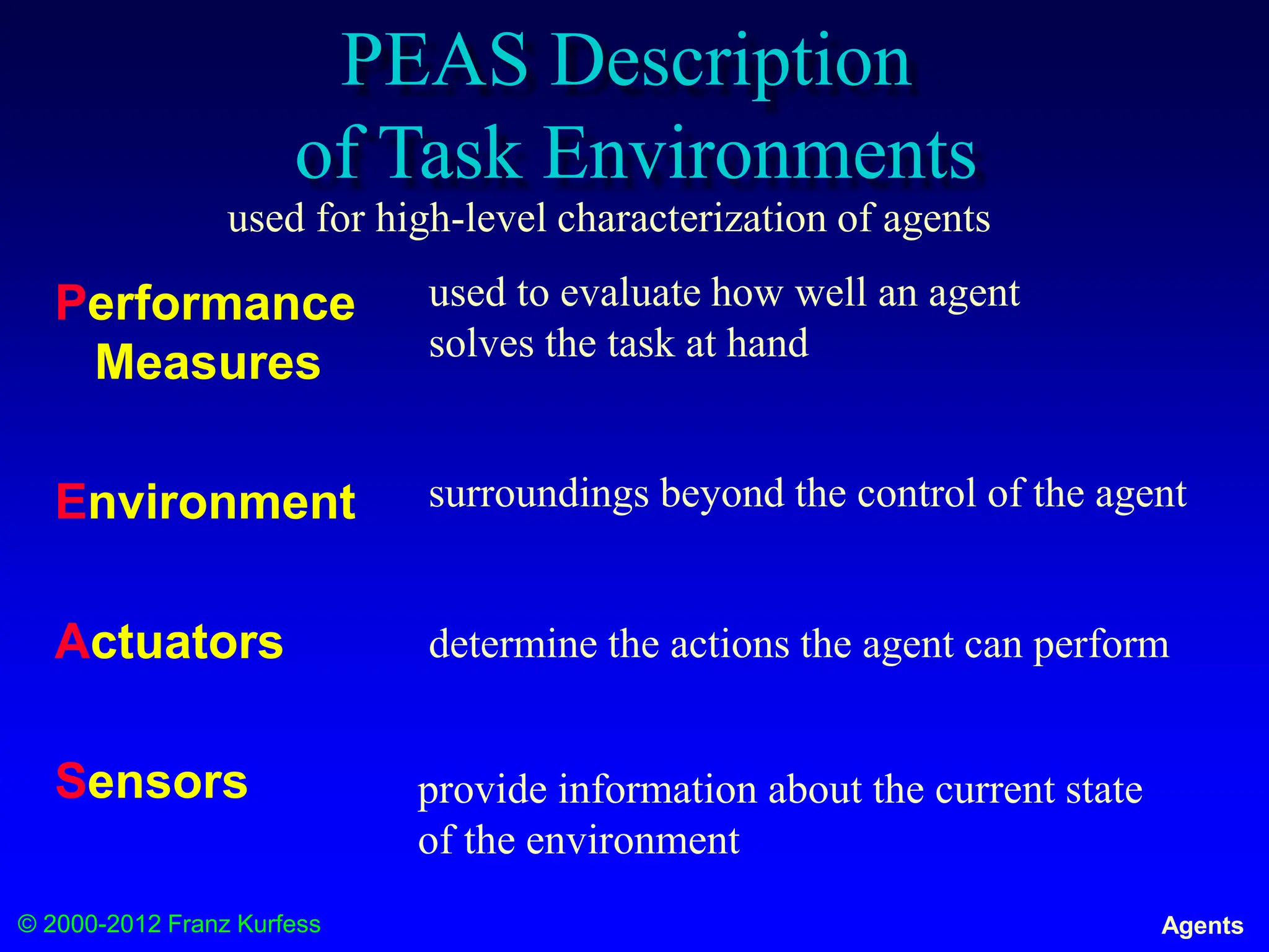 What is Agents, structure of agents, Types of AI Agents. | PPT