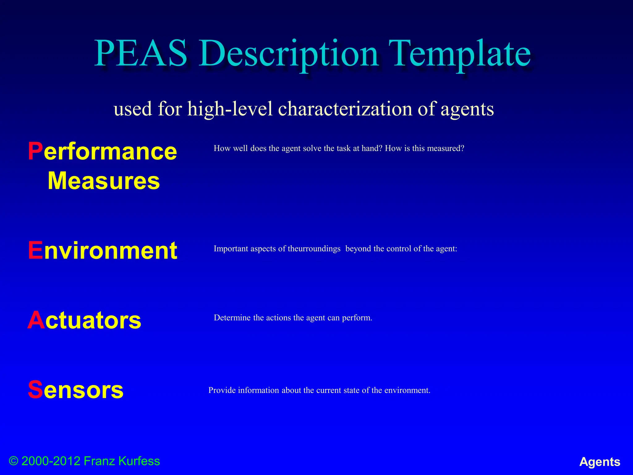 What is Agents, structure of agents, Types of AI Agents. | PPT
