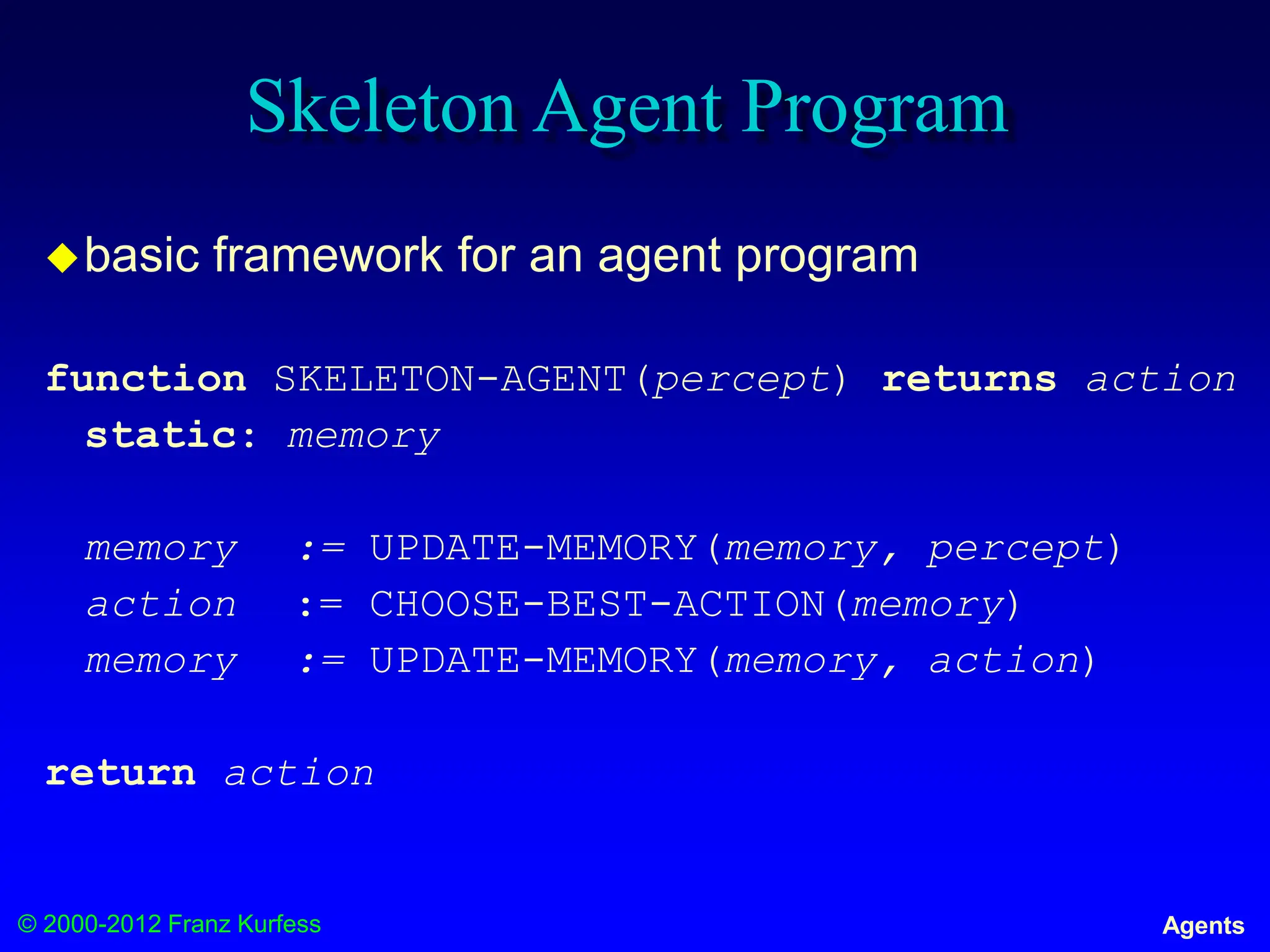 What is Agents, structure of agents, Types of AI Agents. | PPT