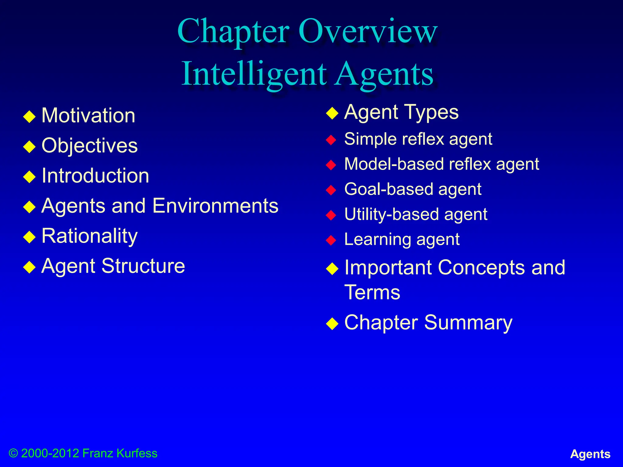 What is Agents, structure of agents, Types of AI Agents. | PPT