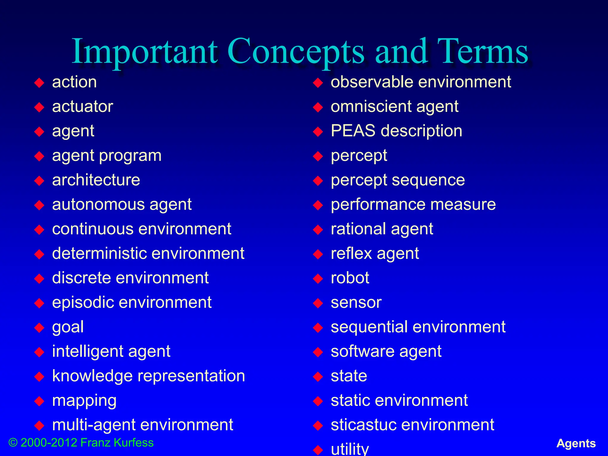 What is Agents, structure of agents, Types of AI Agents. | PPT