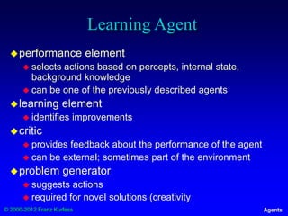 What is Agents, structure of agents, Types of AI Agents. | PPT