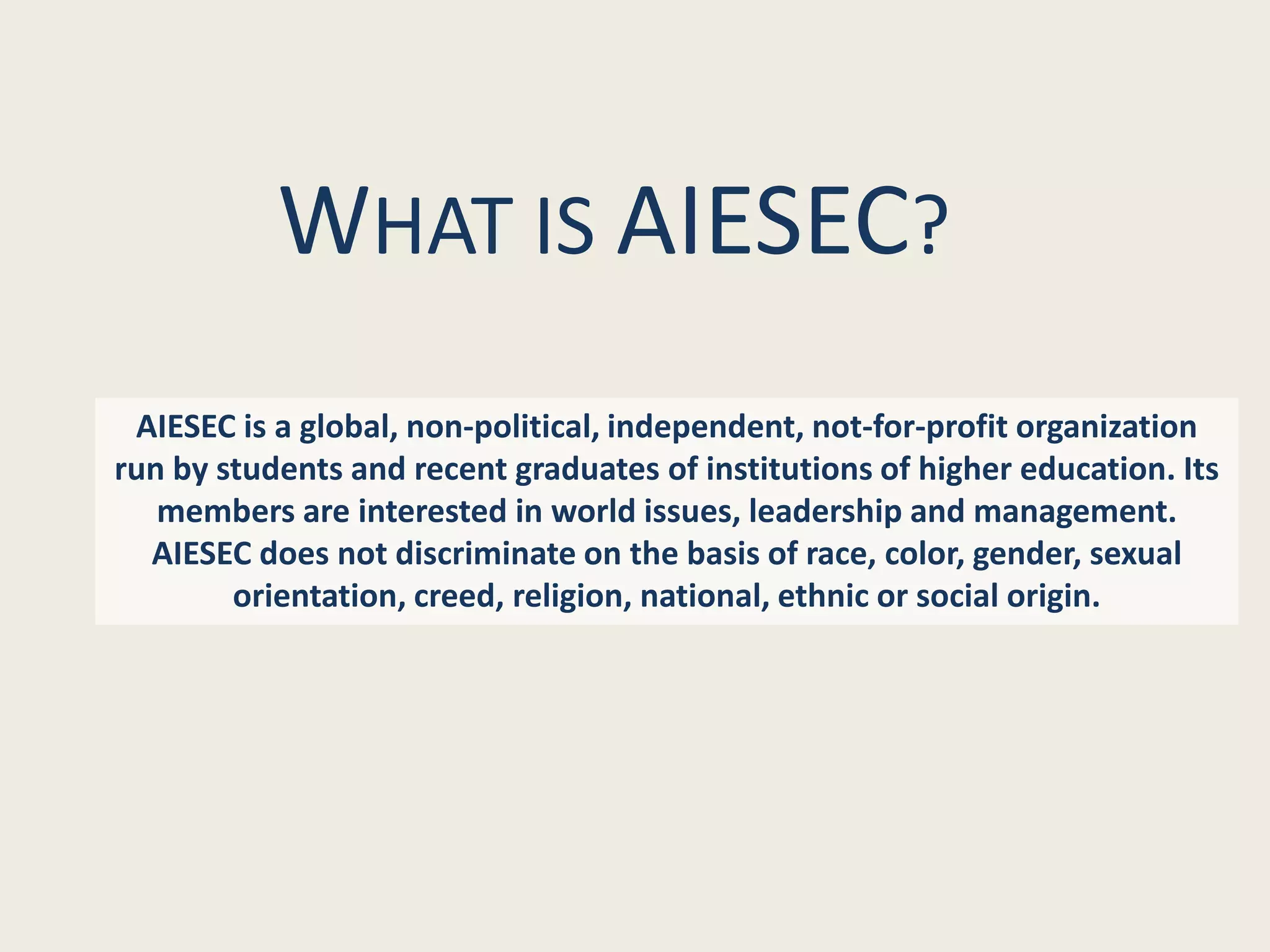 AIESEC Way and Values | PPT