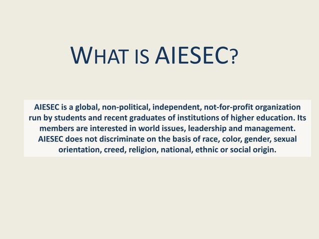 AIESEC Way and Values | PPT