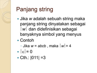 2 alfabet dan string | PPTX