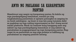 Paglabag sa karapatang pantaoafafasfafasfsa | PPTX
