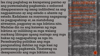 Paglabag sa karapatang pantaoafafasfafasfsa | PPTX