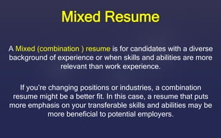 Application Form and Resume Types | PPTX