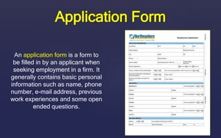Application Form and Resume Types | PPTX