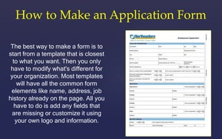 Application Form and Resume Types | PPTX