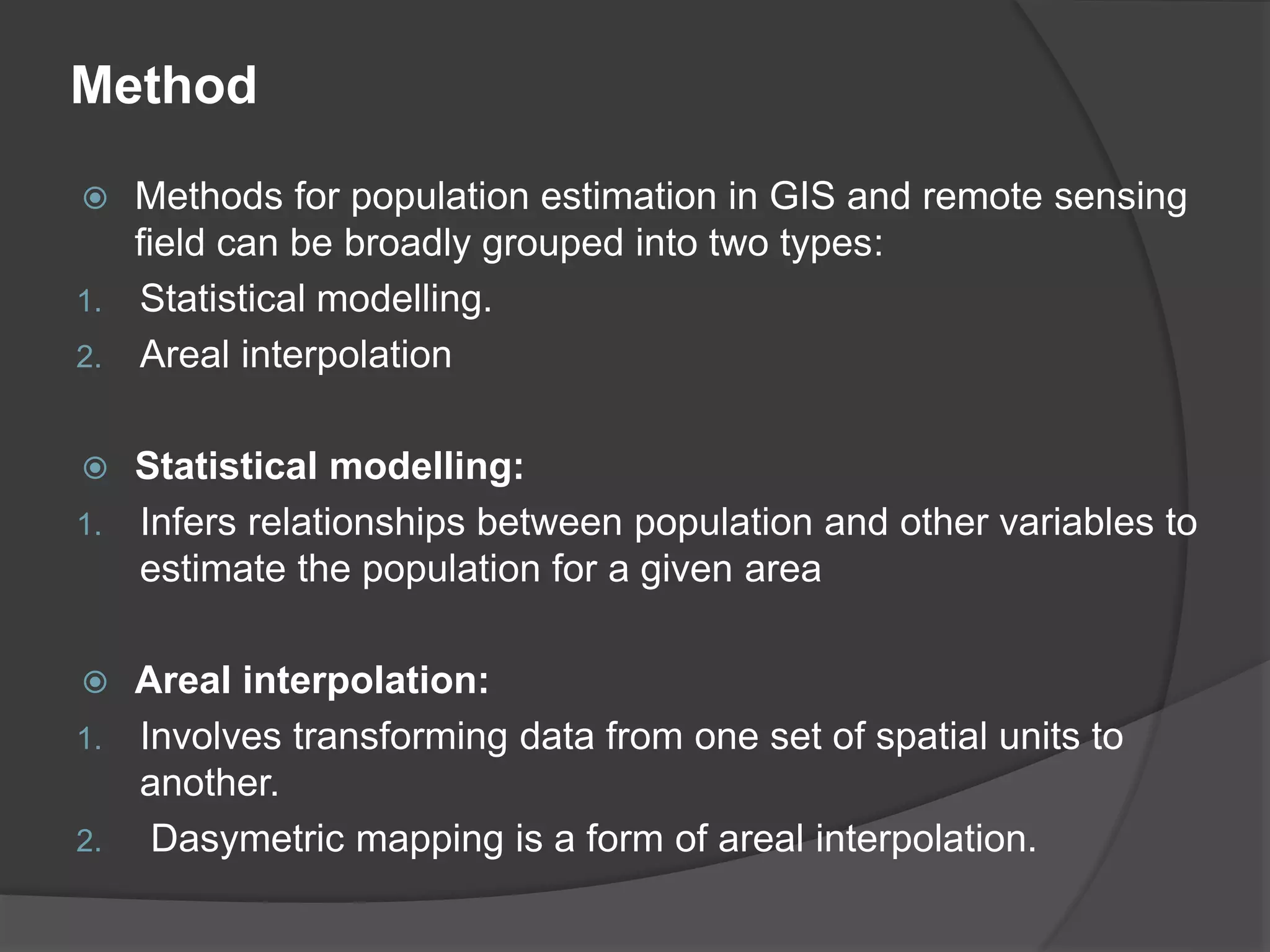 Application Of Remote Sensingpopulation Identification Ppt