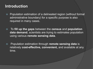 Application of remote sensing,population identification | PPT