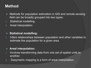 Application of remote sensing,population identification | PPT