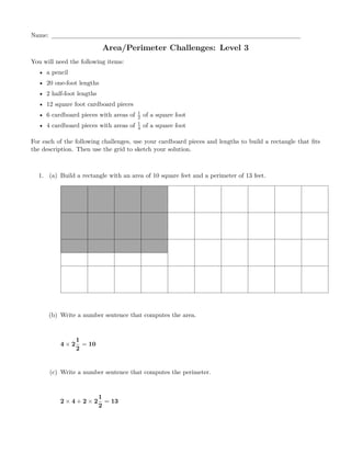 Area Perimeter solutions | PDF