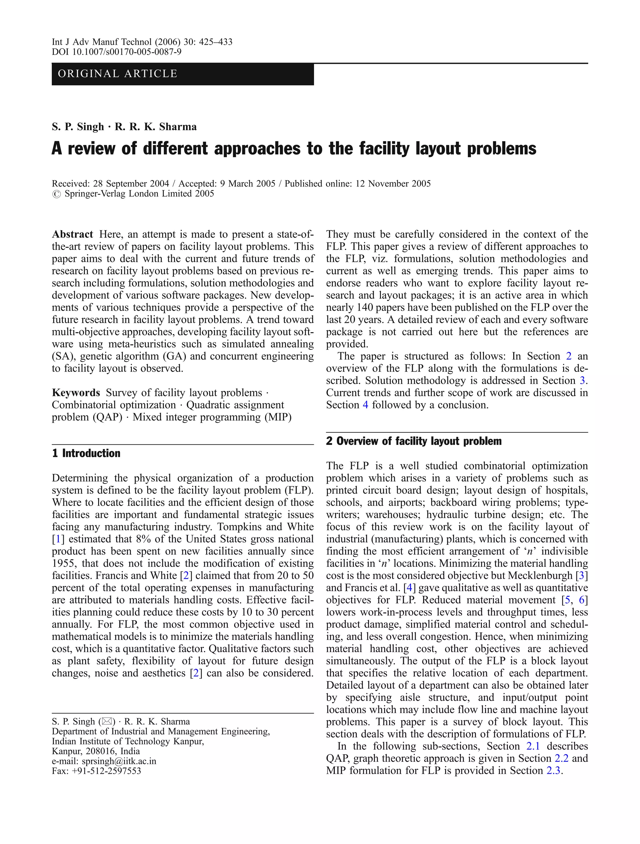 2 a review of different approaches to the facility layout problems | PDF | Computer Software and ...